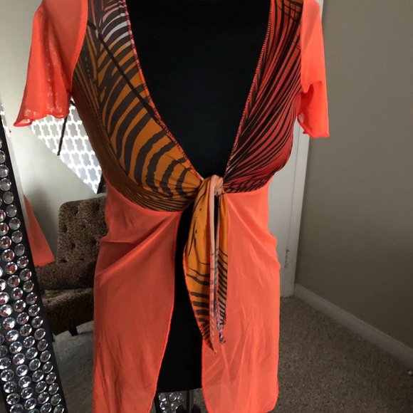 Source Unknown | Swim | Vibrant Orange Swimsuit Cover Up | Poshmark